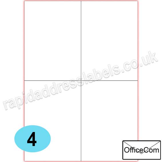 OfficeCom, Multipurpose White Office Labels, 105 x 149mm, 100 sheets ...